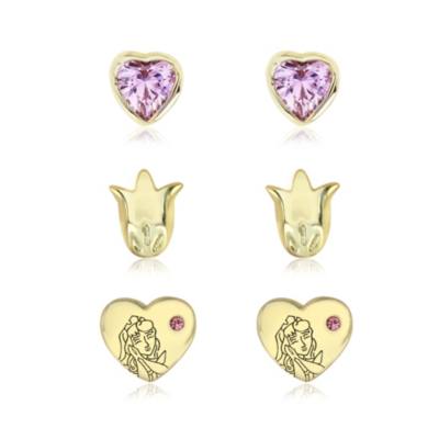 Sleeping Beauty Gold-Plated Earrings, Set of 3 | Disney Store
