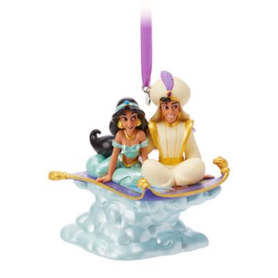 Disney Store Aladdin and Princess Jasmine Singing Hanging Ornament ...