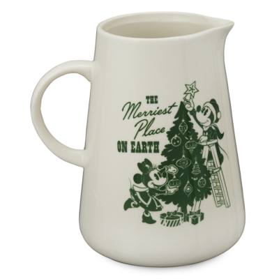 Disney Store Mickey and Minnie Vintage Christmas Pitcher | Disney Store