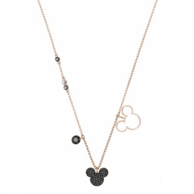 Swarovski Mickey Mouse Black Icon Rose Gold-Plated Necklace | Disney Store